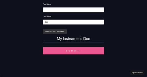React Hook Form Unregister V6 Watch Codesandbox