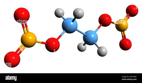 3d Image Of Ethylene Glycol Dinitrate Skeletal Formula Molecular Chemical Structure Of