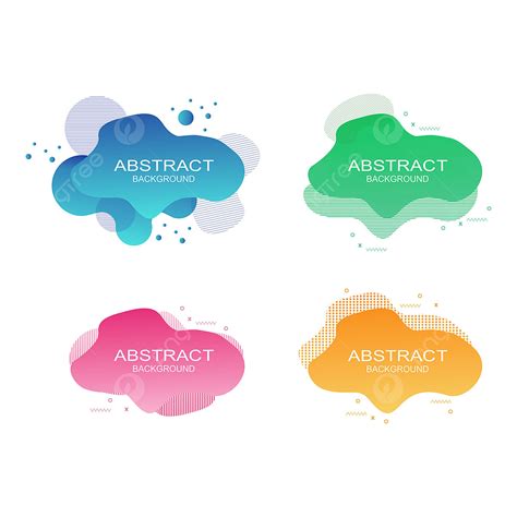 Gradient Abstract Fluid Vector Design Images Set Of Abstract Modern Fluid Graphic Elements