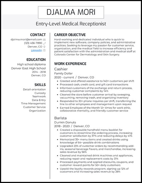 7 Medical Receptionist Resume Examples And Templates