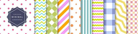 다채로운 완벽 한 기하학적 패턴의 모음입니다 선 사각형 및 점이있는 단순하고 귀여운 섬세한 배경 반복 가능한 특이한 미니멀리즘 프린트 섬유 끝없는 질감 0명에 대한 스톡
