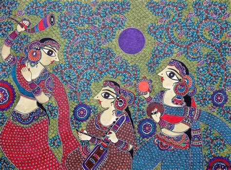 Rhythm Musical Band Madhubani Art Madhubani Art Indian Folk Art