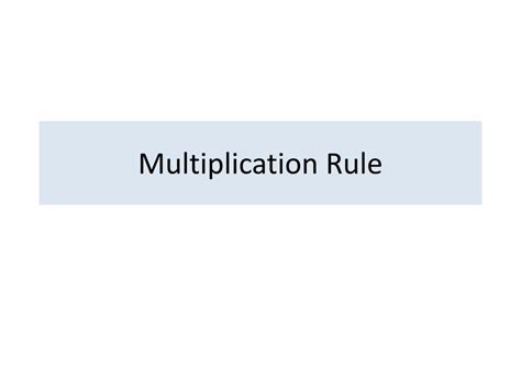 PPT Multiplication Rule PowerPoint Presentation Free Download ID
