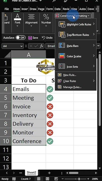How To Strikethrough And Highlight Data In Excel Using Conditional Formatting Shorts Youtube