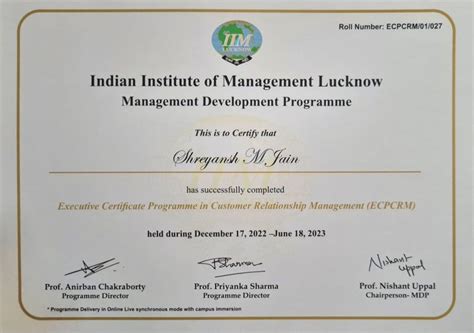 Shreyansh Jain On Linkedin Crm Certification Iimlucknow Customerrelationshipmanagement