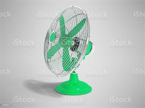 바로 3d 공간을 테이블에 현대 그린 팬 하지 회색 배경 그림자와 함께 렌더링 강철에 대한 스톡 사진 및 기타 이미지 강철 개발 곡선 Istock