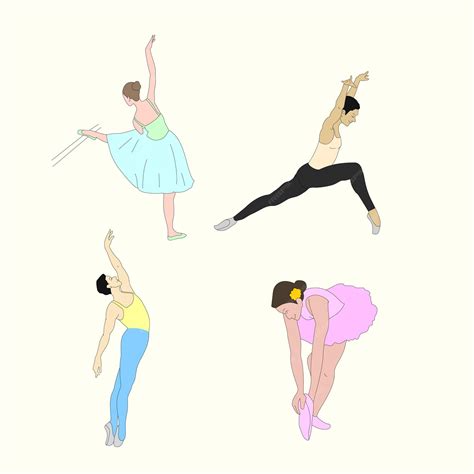 Passos De Ballet Clássico Vetor Premium