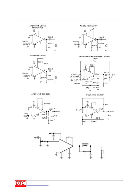 Lm386 Datasheet 6 8 Pages Utc Low Voltage Audio Power Amplifier