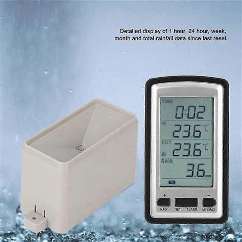Wireless Rain Meter Gauge Weather Station Indooroutdoor Temperature