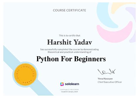 Sololearn Certificate Python Pdf
