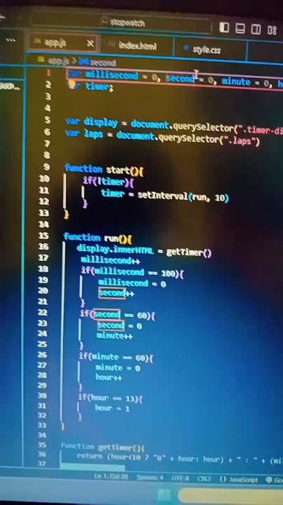 mahak tiwari on linkedin prodigyinfotech stopwatch html css javascript