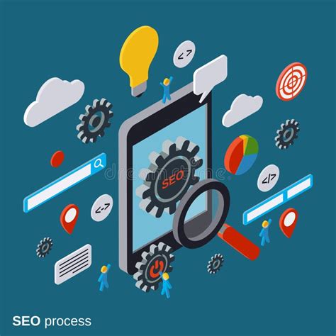 Mobile Seo Optimization Stock Vector Illustration Of Infographic