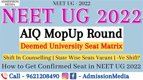 Neet Ug 2022 Mopup Round Registration And Seat Matrix Expected