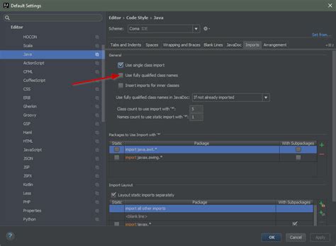 Java How To Change Intellij S Imports From Inline To Global Stack Overflow