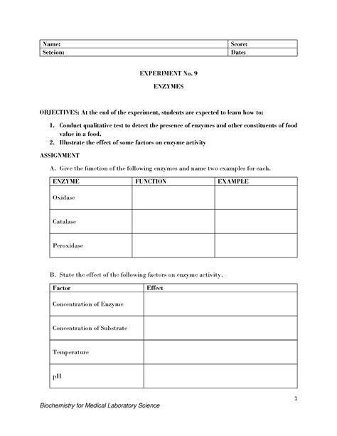 Experiment No 9 LABORATORY MANUAL Experiment No 9 1 Name Score Seteion Date EXPERIMENT