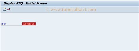 ME43 SAP Tcode Display Request For Quotation