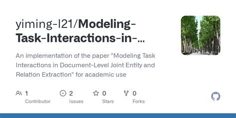 Github Yiming L21modeling Task Interactions In Document Level Joint