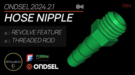 💧 Design A Hose Nipple In Ondsel Ondsel Tutorial Ondsel Freecad Freecad Designs