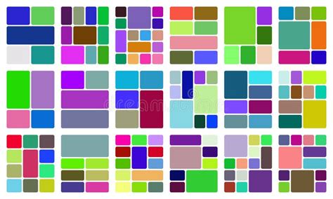 Colorful Rounded Rectangle Shapes Stock Illustrations 1412 Colorful