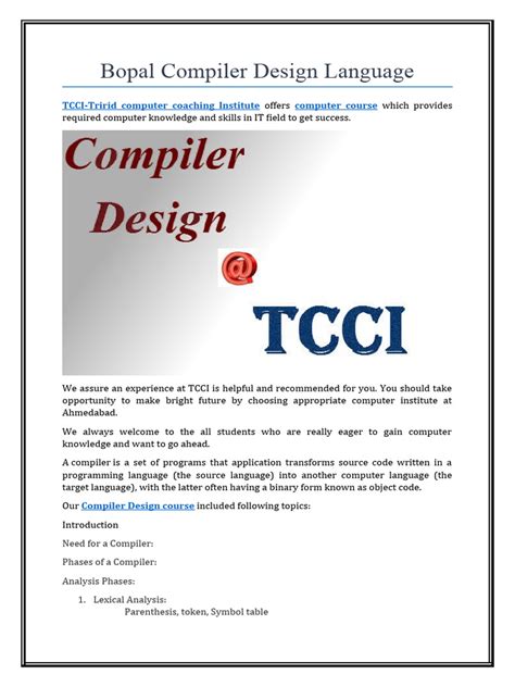 Bopal Compiler Design Language Pdf