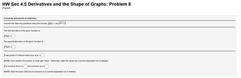 Solved HW Sec 4 5 Derivatives And The Shape Of Graphs Chegg Com