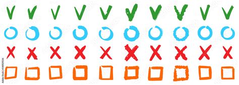 Hand Drawn Checkbox Examination Mark And Checklist Marks Doodle Check Marks Check Signs