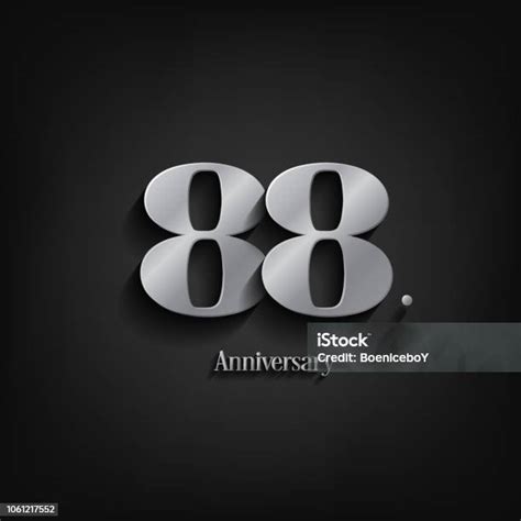 88 년 기념일 축 하입니다 기념일 로고 우아함 번호와 3d 스타일 색과 검은색 축 하 초대 카드 인사말 카드에 대 한 벡터 디자인에 고립 된 그림자 기념일에 대한 스톡