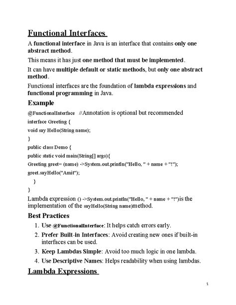 Oop With Java Cs101 Unit 3 Functional Interfaces And Lambda