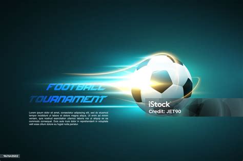 축구 경기 대회입니다 축구에 빛나는 배경입니다 불타는 축구 공 3d 벡터 축구공에 대한 스톡 벡터 아트 및 기타 이미지 축구공 축구 날기 Istock