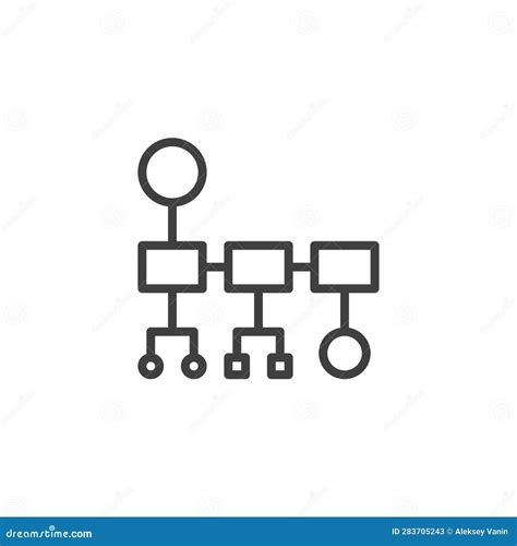 Flowchart Scheme Line Icon Stock Vector Illustration Of Graphics