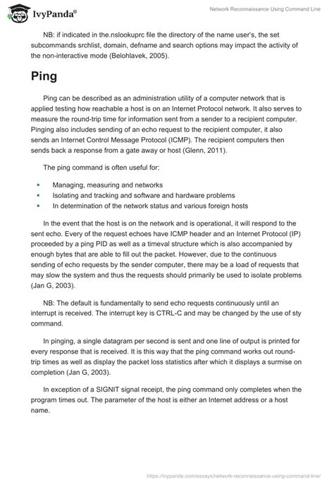Network Reconnaissance Using Command Line 2247 Words Research Paper Example