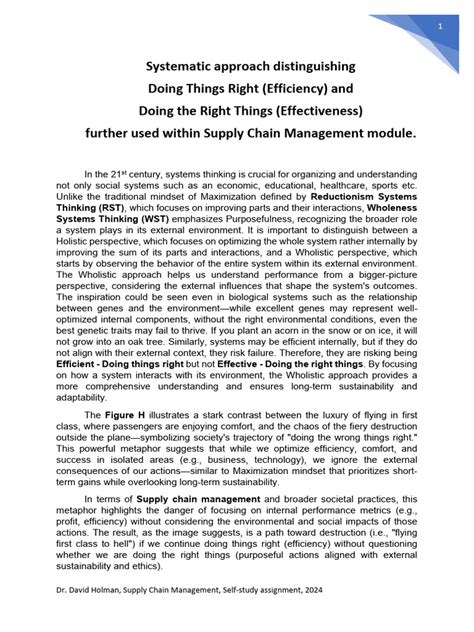 Efficiency Versus Effectiveness Pdf System Holism