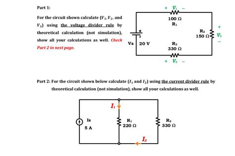 Solved Part 1 For The Circuit Shown Calculate V1v2 And