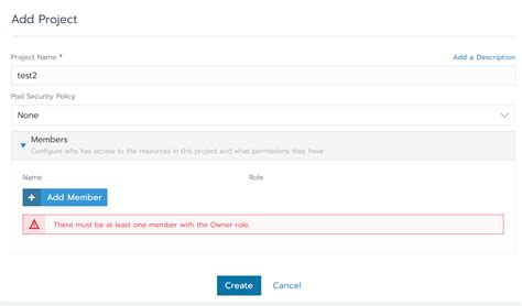 Ui Create Project Errors With There Must Be At Least One Member With