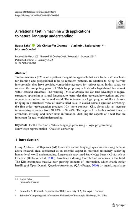 Pdf A Relational Tsetlin Machine With Applications To Natural