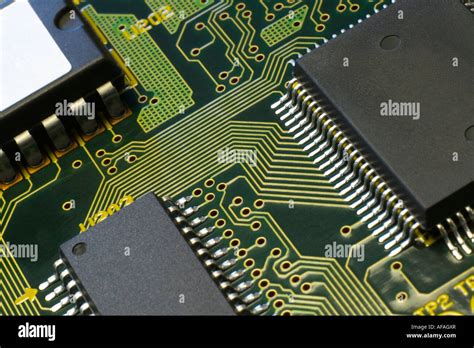 Circuit Board And Microchip Image Stock Photo Alamy