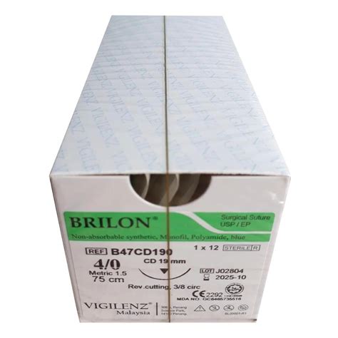 Vigilenz Brilon® Blue Usp 30 And Usp 40 Suture Box Of12 Pcs Shopee