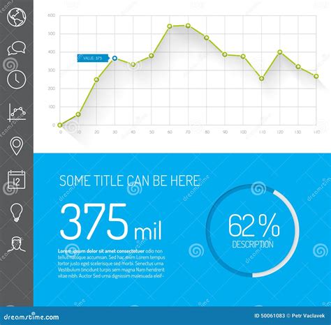 Simple Infographic Dashboard Template Stock Vector Illustration Of