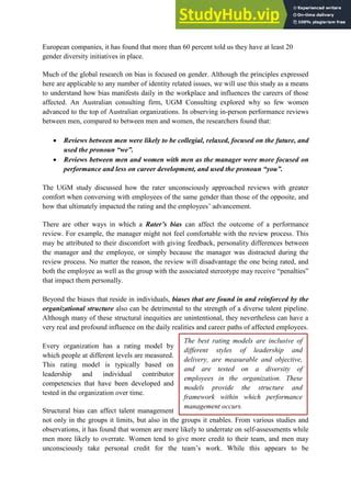 Assignment On Quot Gender Issues In Performance Appraisal Quot PDF