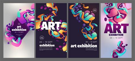 Art Exhibition Posters Invitation Layout Template 13455568 Vector Art