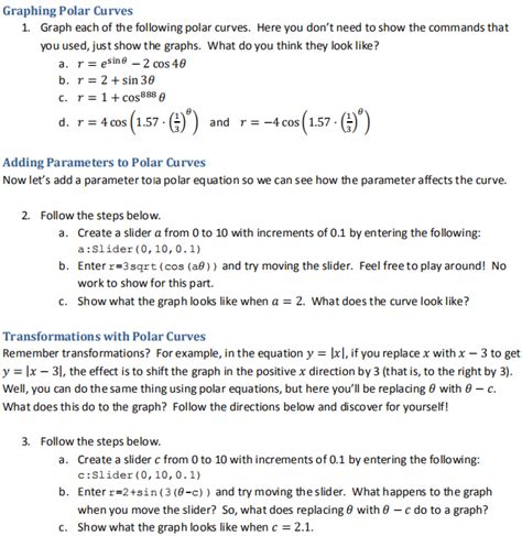 Solved Graphing Polar Curves Graph Each Of The Following Chegg