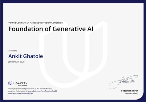 Generativeai Artificialintelligence Udacity Lifelonglearning Ankit Ghatole