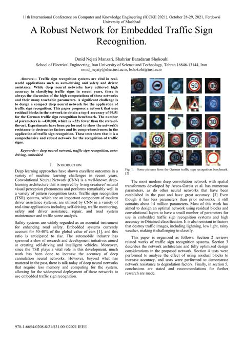 Pdf A Robust Network For Embedded Traffic Sign Recognition