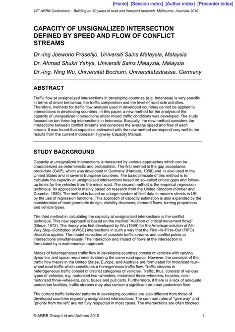 Pdf Capacity Of Unsignalized Intersection Defined By Conflict Technique Method