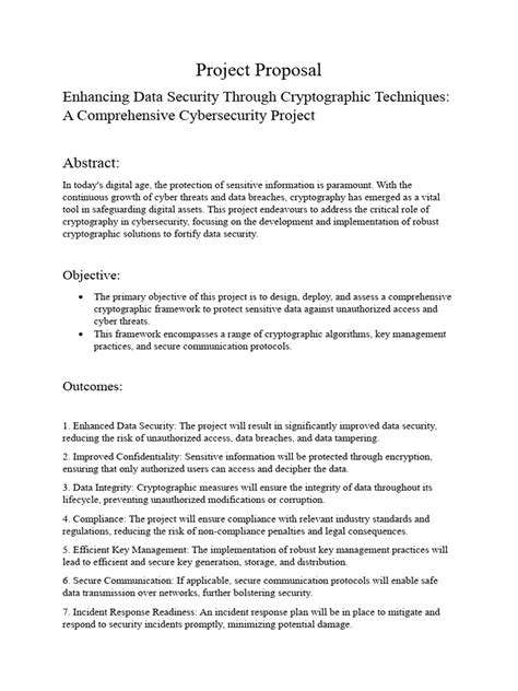 Cyber Security Project Proposal Pdf Information Security Cryptography
