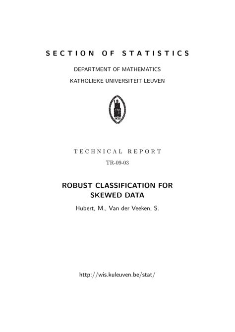 Pdf Robust Classification For Skewed Data