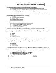 Micro Unit Review Answers Pdf MicrobiologyUnit ReviewQuestions