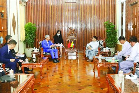 စိုက်မွေးဆည်ဝန်ကြီးနှင့် တရုတ်နိုင်ငံသံမတ်ကြီးတွေ့ဆုံ၍ မြန်မာမှ ရေထွက