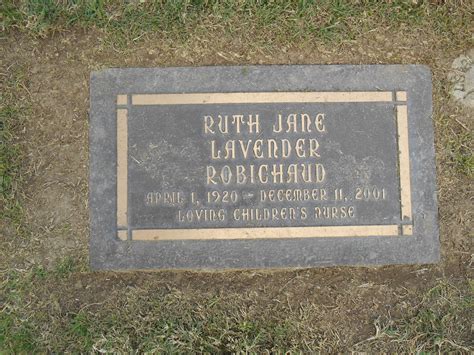 Ruth Jane Lavender Robichaud 1920 2001 Find A Grave Memorial