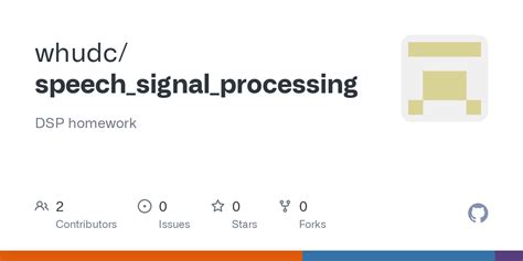 Github Whudc Speech Signal Processing Dsp Homework